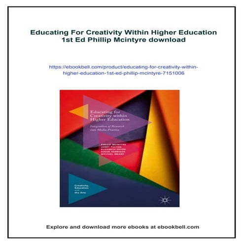 Educating For Creativity Within Higher Education 1st Ed Phillip ...