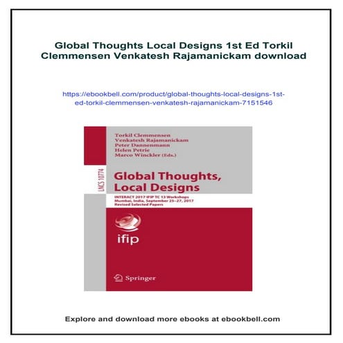 Global Thoughts Local Designs 1st Ed Torkil Clemmensen Venkatesh ...