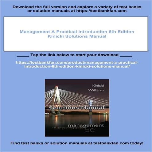 Management A Practical Introduction 6th Edition Kinicki Solutions ...