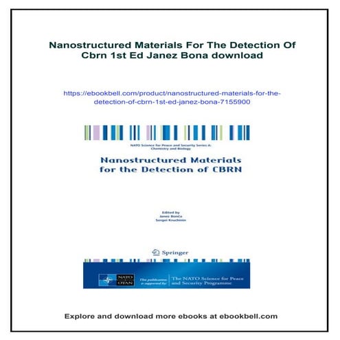 Nanostructured Materials For The Detection Of Cbrn 1st Ed Janez Bona | PDF