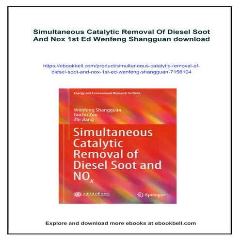 Simultaneous Catalytic Removal Of Diesel Soot And Nox 1st Ed Wenfeng ...