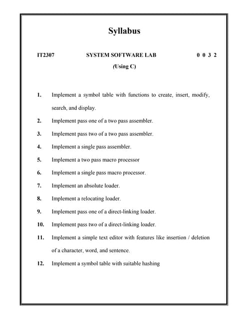 35787646 System Software Lab Manual Pdf