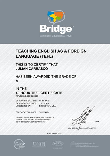 CERTIFICADO TEFL FRANCISCO | PDF