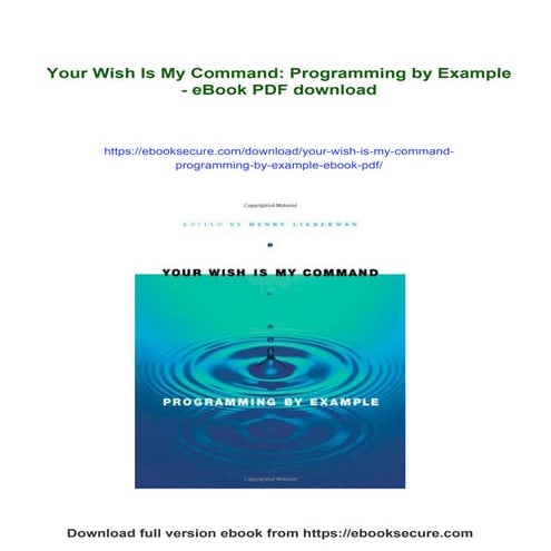 Your Wish Is My Command: Programming by Example - eBook PDF | PDF