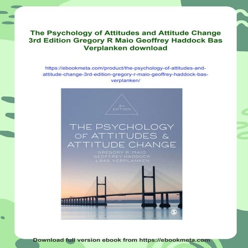 The Psychology of Attitudes and Attitude Change 3rd Edition Gregory R ...