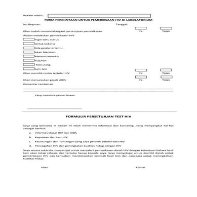 format rekam medis hiv | DOC