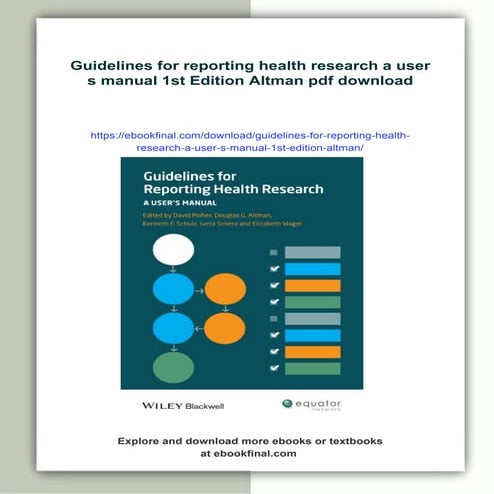 Guidelines for reporting health research a user s manual 1st Edition ...