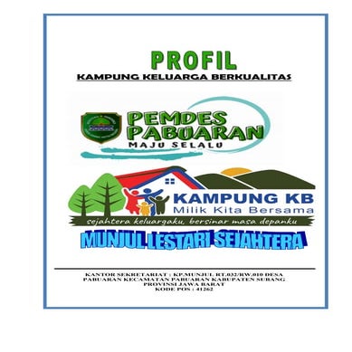 Profil Kampung KB Dusun Munjul | PDF