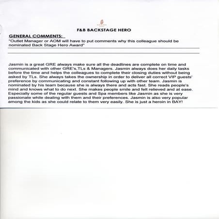f&b general Comments | PDF