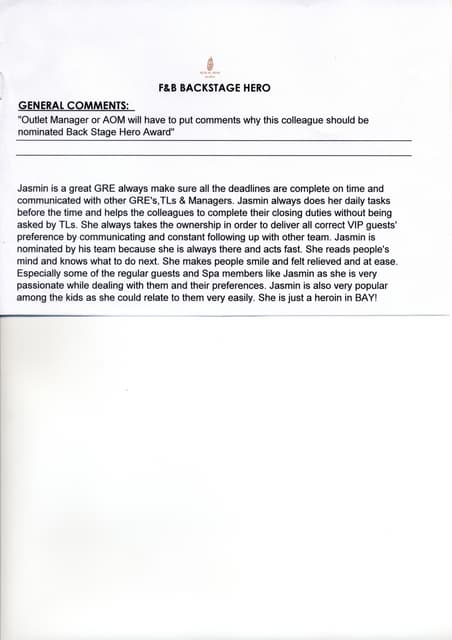 Backstage Hero winner certificate | PDF