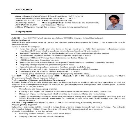 Arif OZDEN CV | DOCX | Business Administration | Business