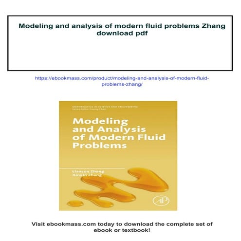 Modeling and analysis of modern fluid problems Zhang | PDF