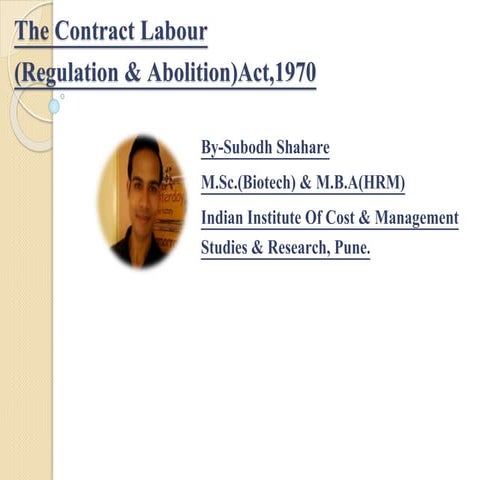 The Contract Labour Act | PPTX