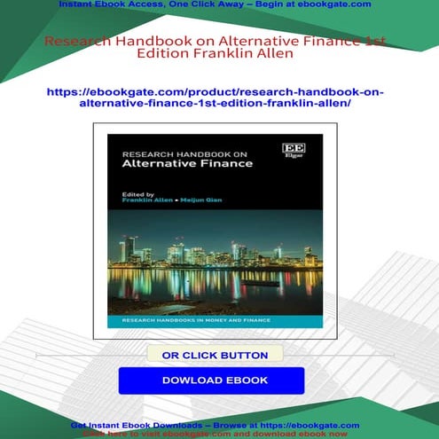 Research Handbook on Alternative Finance 1st Edition Franklin Allen | PDF
