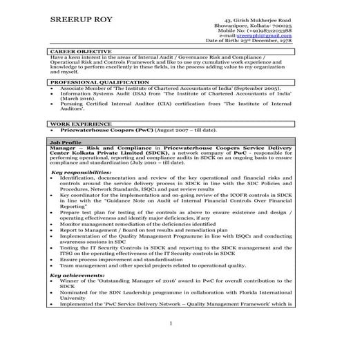 Resume_Sreerup Roy | PDF