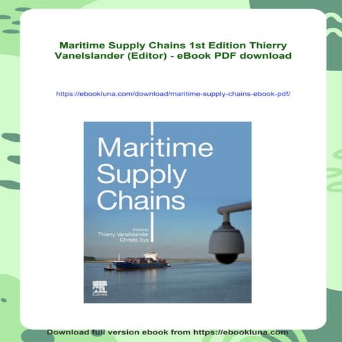 Maritime Supply Chains 1st Edition Thierry Vanelslander (Editor ...