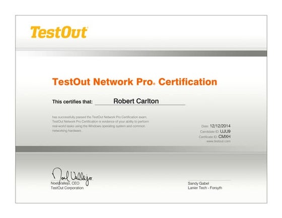 TestOut Network Pro Certification | PPT