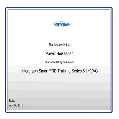 Intergraph Smart 3D Training HVAC | PDF