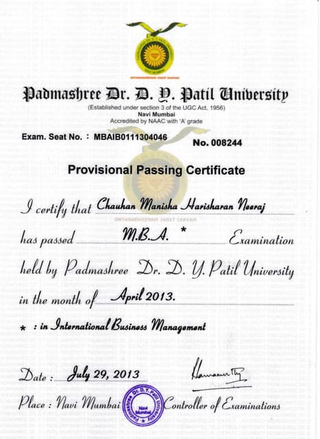 MBA Transcript | PDF