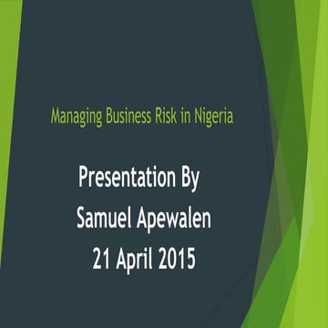 Managing Business Risk in Nigeria | PPT