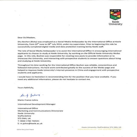 Reference letter | PDF