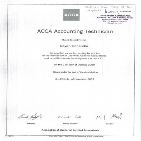 ACCA CAT Certificate | PDF