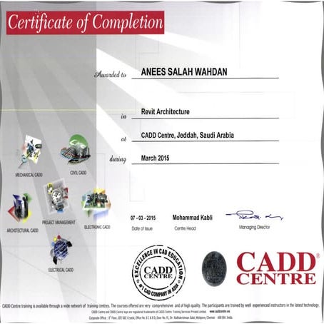 CADD CENTRE- CERTIFICATE | PPT
