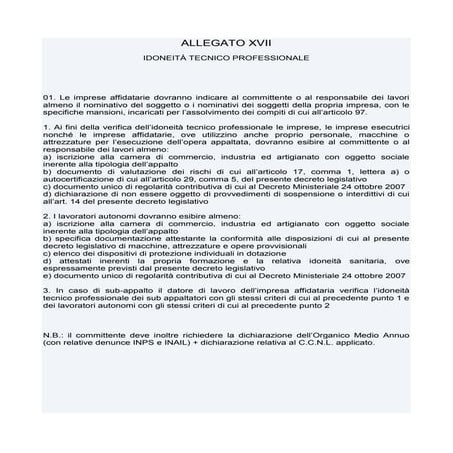 35_ALLEGATO XVII Idoneità Tecnico Professionale | PDF