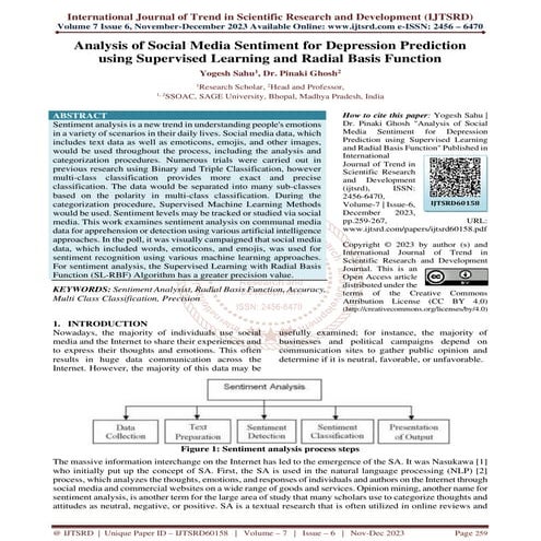 Analysis of Social Media Sentiment for Depression Prediction using Supervised Learning and ...