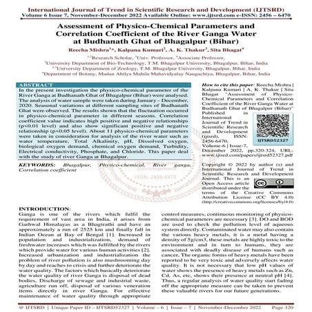 Assessment of Physico Chemical Parameters and Correlation Coefficient of the River Ganga Water ...