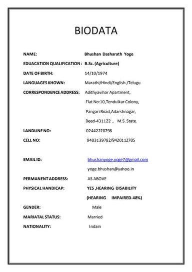 Biodata | PDF