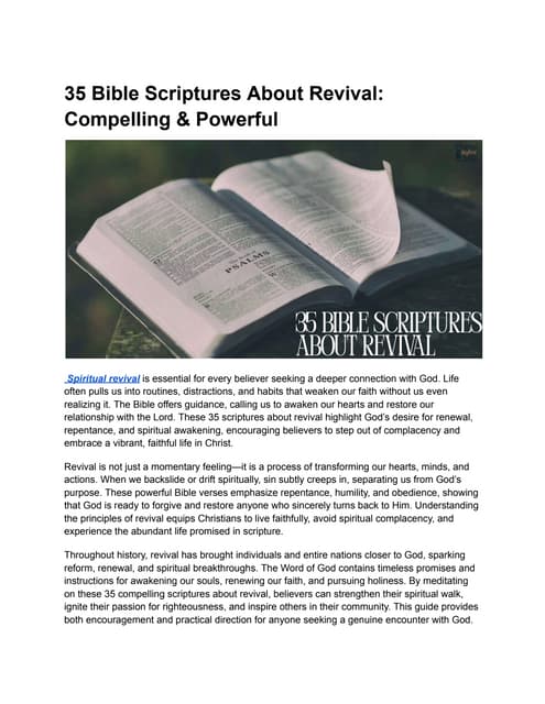 Revival | PPT | Christianity | Religion & Spirituality