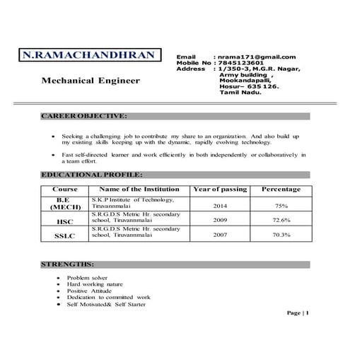 Ramachandran revised resume | DOCX