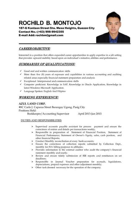 MPManzon Resume(rev) (2) | DOC | Business Accounting & Finance | Business