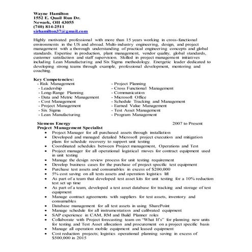 Wayne Hamilton Resume 5.9.16