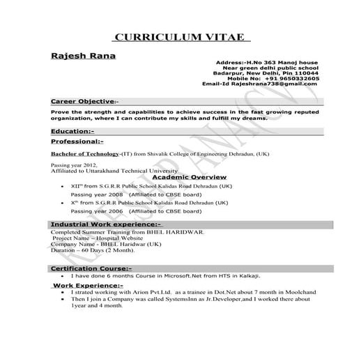 RAJESH Resume | PDF