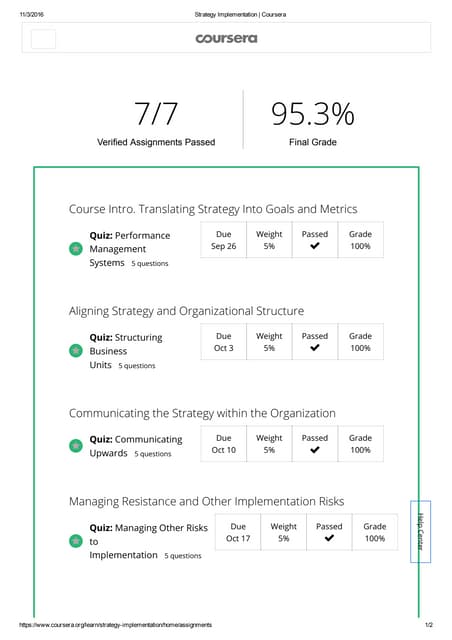 Strategy Formulation _ Coursera_main | PDF | Homework and Study | Education