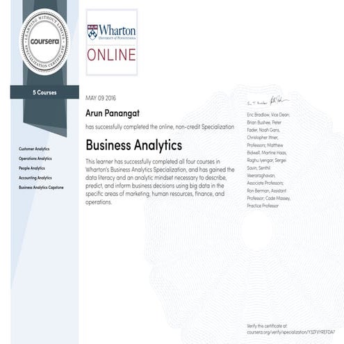 Coursera Business Analytics | PDF