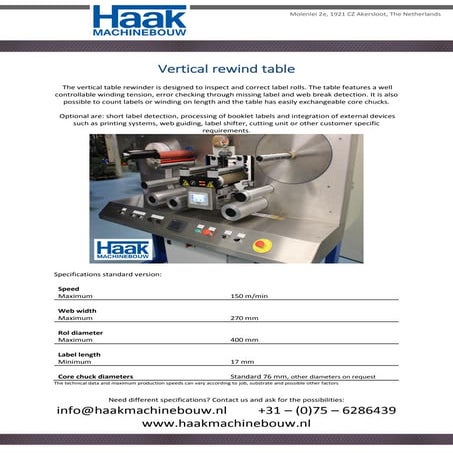 Leaflet Vertical rewind table | PDF | Computer Peripherals | Computing