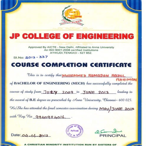 Course Completion Certificate | PDF | Graduation | Personal ...