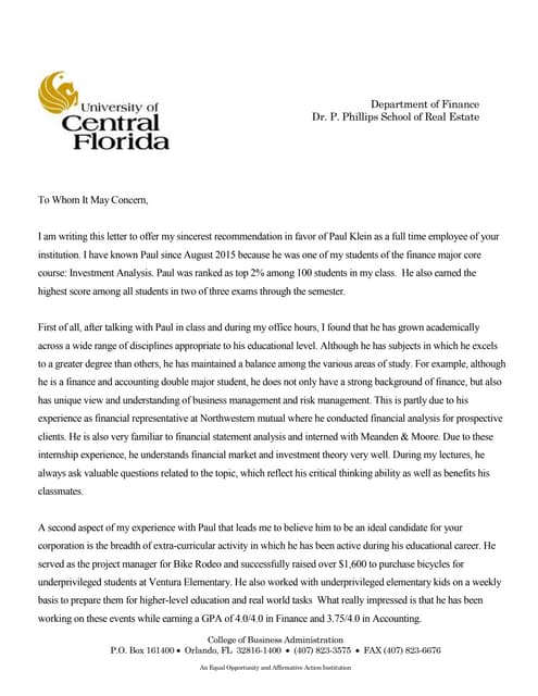 AndrewWagar-Letter of Recommendation-Research Assistant | PDF