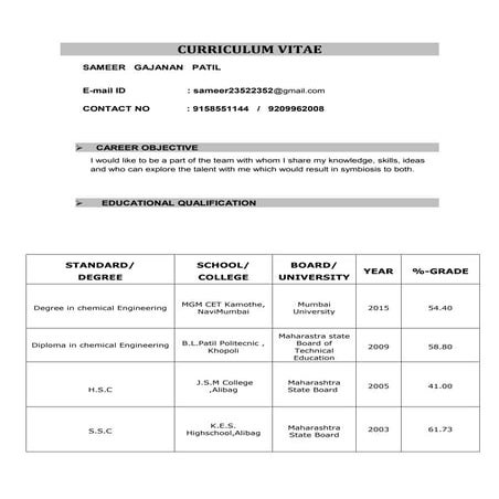 sameer resume 2015 | PDF