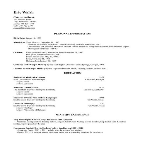 Eric Walsh Resume 2014 | DOC