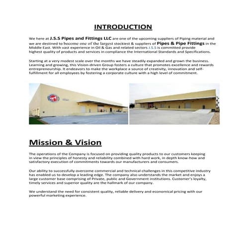 Introduction JSS PDF | PDF | Manufacturing Industry | Industries