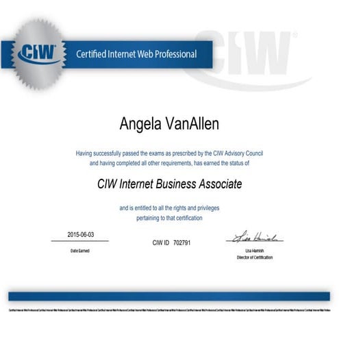 Internet Business Associate Certification | PDF