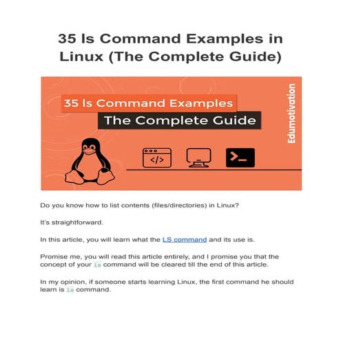 35 Ls Command Examples In Linux The Complete Guide Pdf