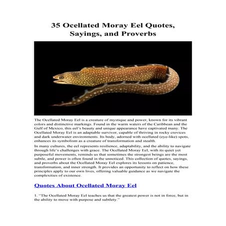 35 Ocellated Moray Eel Quotes, Sayings, and Proverbs.docx