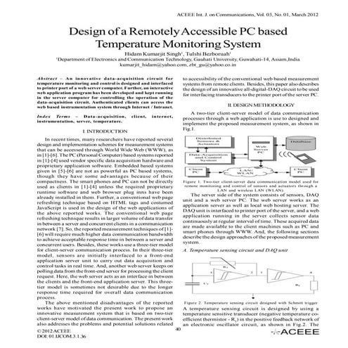 Design of a Remotely Accessible PC based Temperature Monitoring System ...