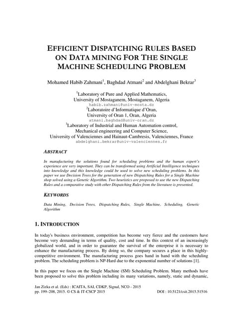 Job shop scheduling problem using genetic algorithm | PDF