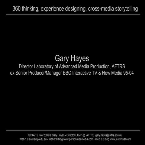 360 thinking, experience designing, cross-media storytelling | PPT